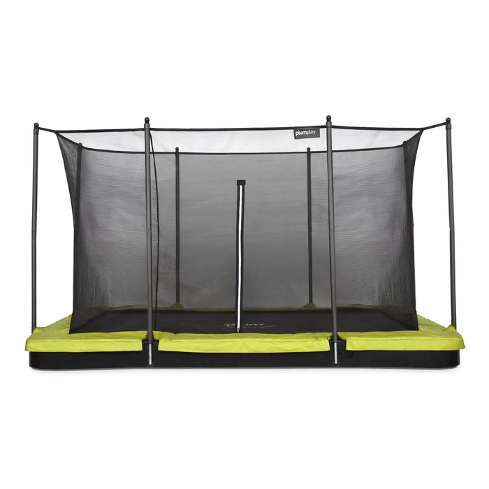 Plum 12ft x 8ft In-Ground Rectangular Trampoline & Enclosure | Safe ...