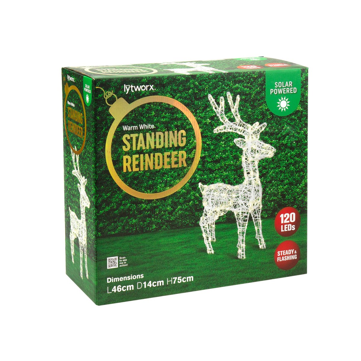 Lytworx Solar Warm White Standing Reindeer 75cm - Bunnings Australia