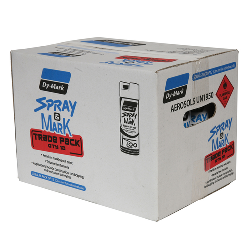 Dy-Mark 350g White Spray & Mark Spray Paint - 12 Pack - Bunnings New Zealand