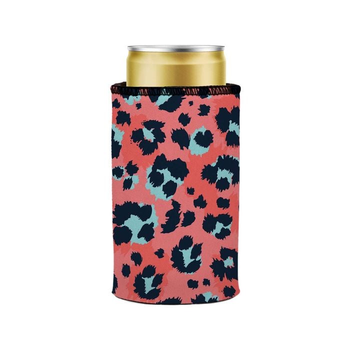 Stubbyz Coral Leopard Print Stubby Cooler Slim - Bunnings Australia
