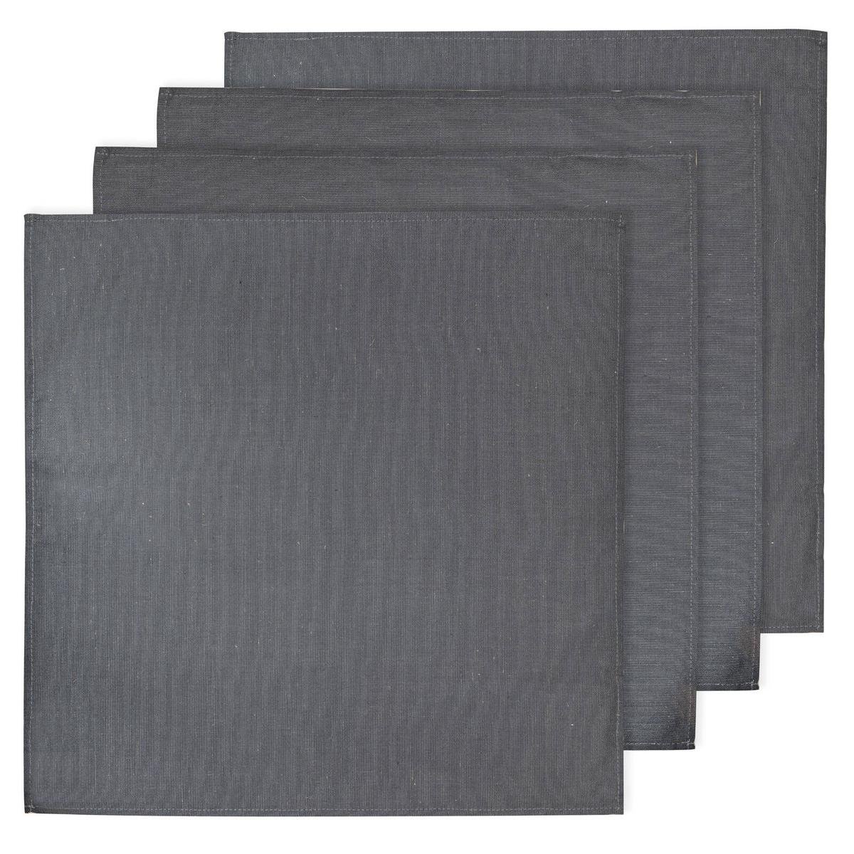 4pc Ladelle Seno Polyester/Linen Napkin/Serviette Charcoal Tableware ...