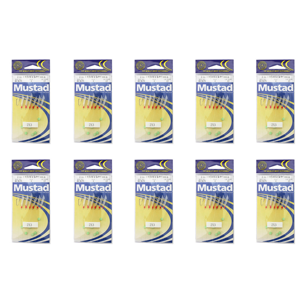 10x Mustad Bait Rigs - 2 x 3 Hook Bait Catcher Rigs - Size 4 - Bunnings ...