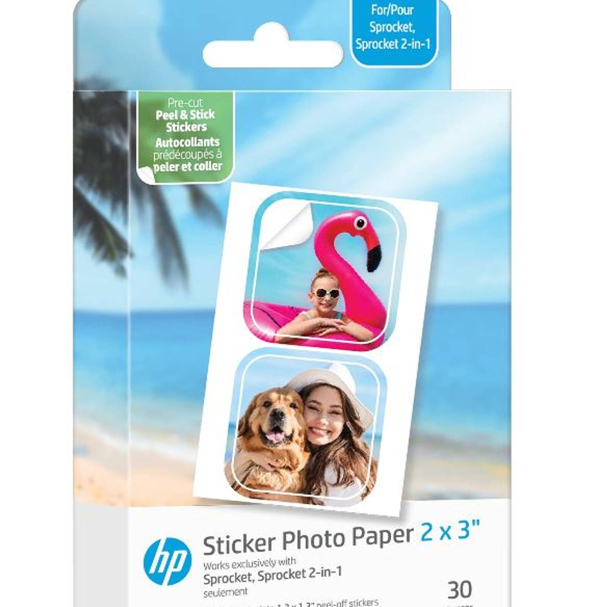 Genuine HP Sprocket 2"x3" Pre-Cut Zink Sticker Photo Paper | 30 Sheets ...