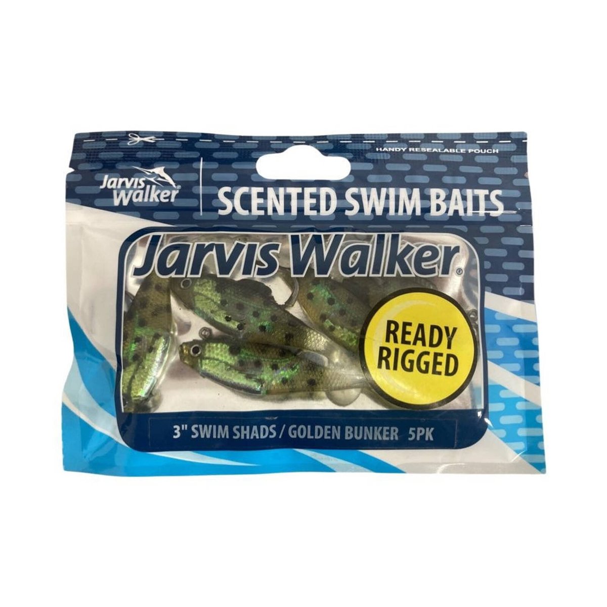 5 Pack of Jarvis Walker 3 Inch Rigged Swim Shad Soft Plastic Lures ...