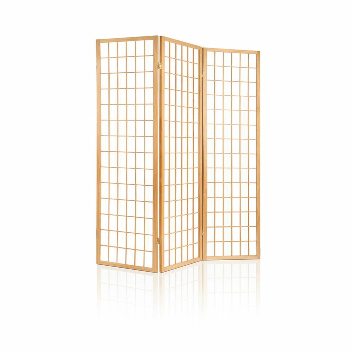Artiss 3 Panel Room Divider Screen 131x179cm Natural - Bunnings Australia