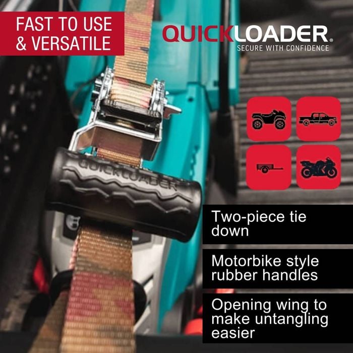 Quickloader Rebel Ratchet Strap 25mm x 4m 400kg Lashing Capacity - 2 ...