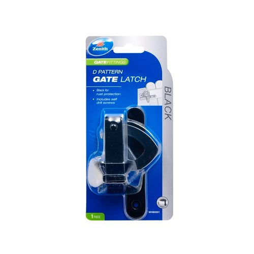 Zenith Gate Latch D Pattern Black - Bunnings New Zealand