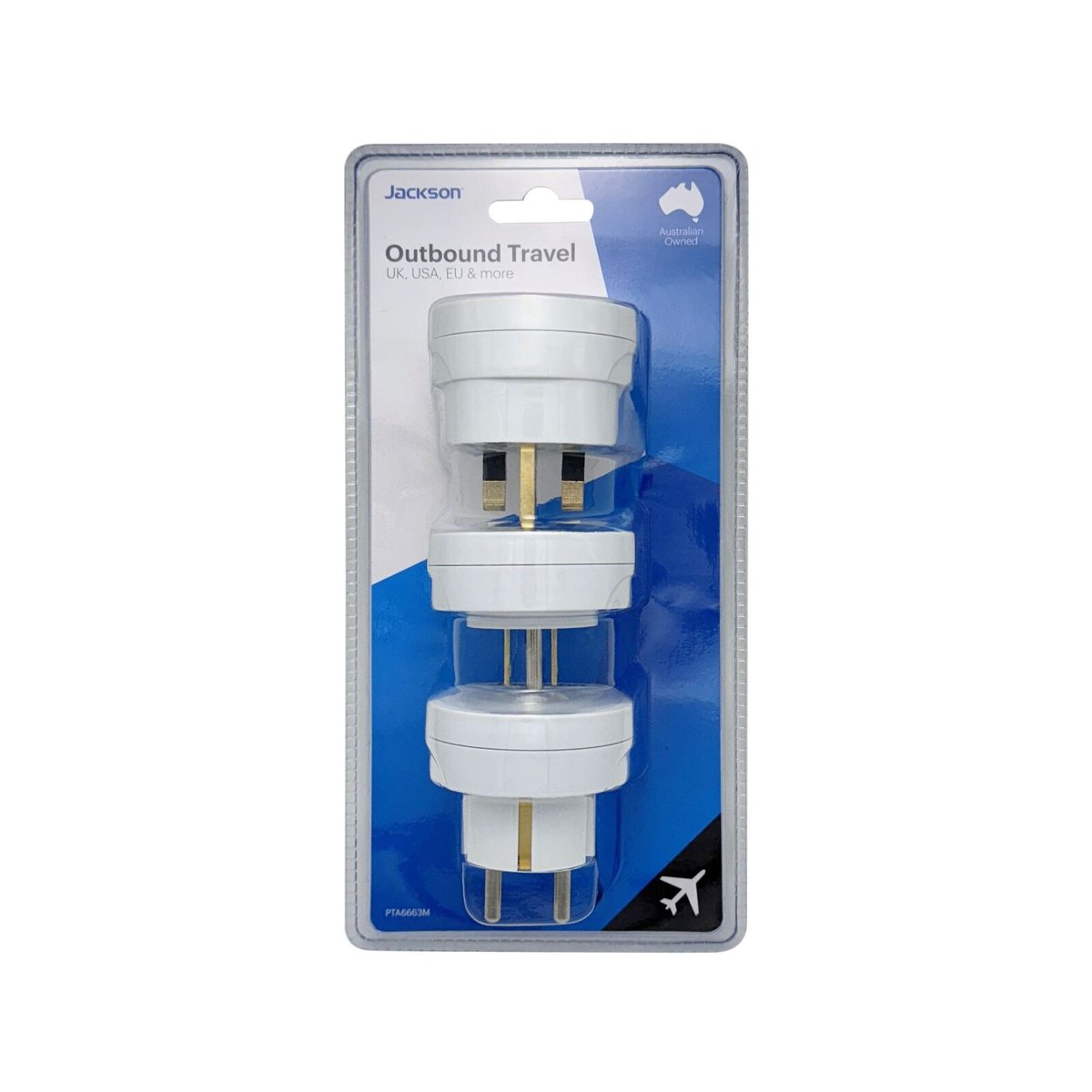 Jackson Outbound Travel Adaptor Pack for USA, EU & UK - Bunnings Australia