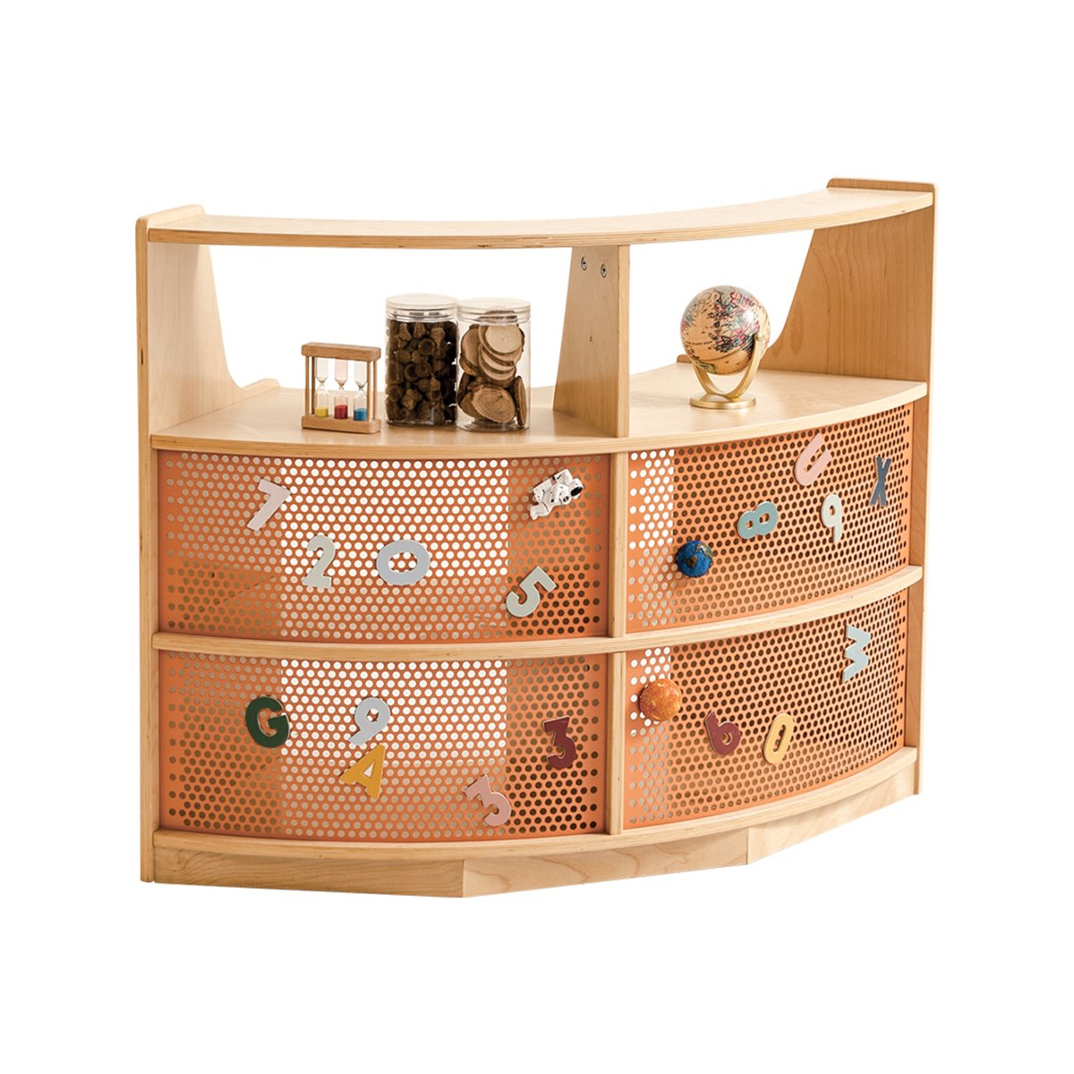 Jooyes Kids Curved Storage Cabinet with Open Shelf - H76cm - 100cm ...