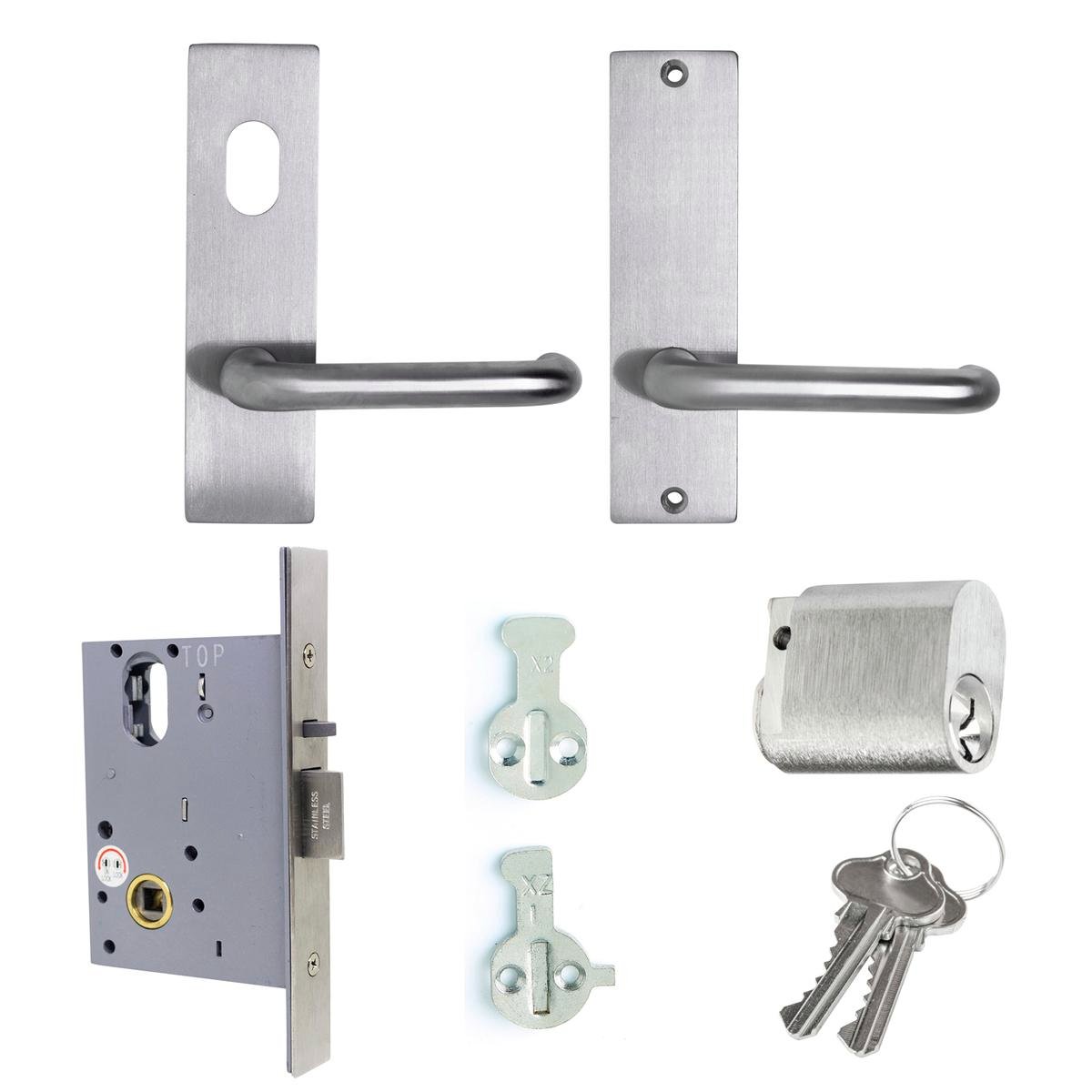MNC Mortice Lock and Handle Kit - Storeroom Lock (Non Handed ...