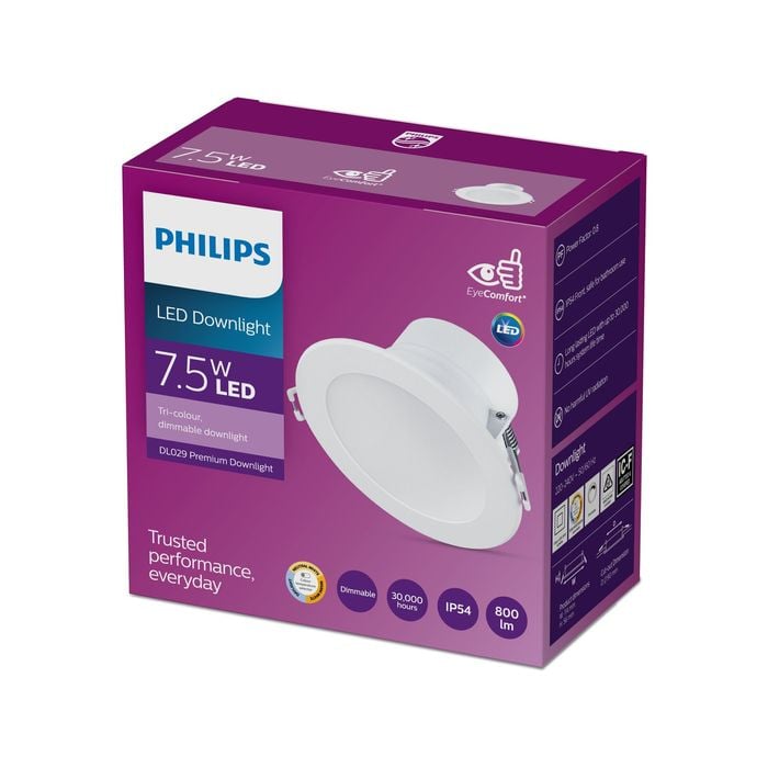 Philips LED 800lm 90mm 7.5W Premium Downlight - 1 Pack - Bunnings New ...