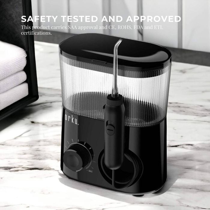 Water Jet Dental Flosser 600ml Black - Electric Oral Pressure Tooth ...