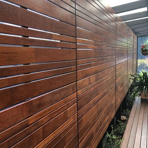 SpecRite 1800 x 902mm Pre-Oiled Merbau Alternating Slat Fence Panel ...