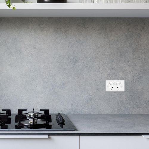 DETA White Solid Plate Double Power Point With Extra Switch - Bunnings ...