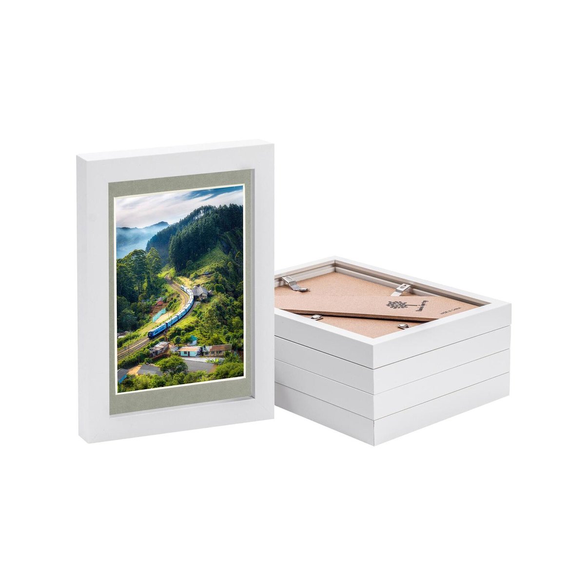 Nicola Spring Photo Frames with 4" x 6" Mount - 5" x 7" - White - Pack ...