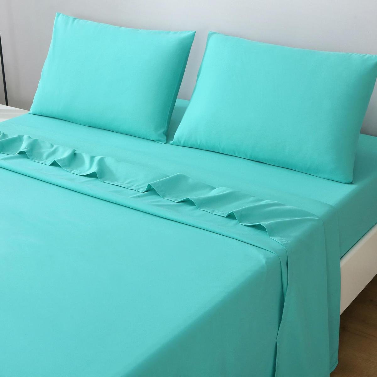 LINENOVA Microfiber Soft 1200TC Sheet Set - Teal Single - Bunnings ...
