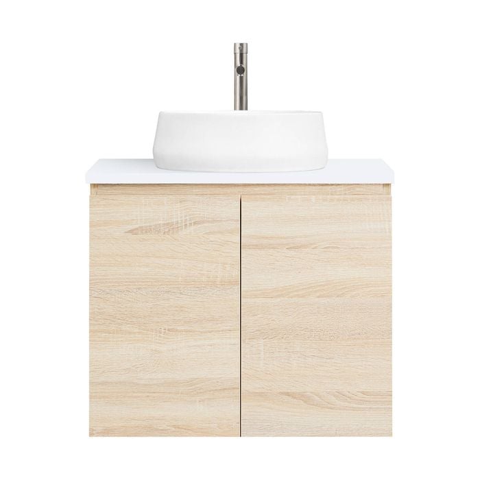 CIBO 600mm Coast Veneer Nordic Wall Hung Bathroom Vanity With White ...