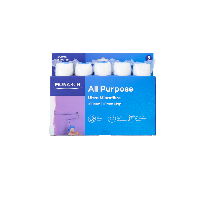 Monarch 160/10mm Nap All Purpose Mini Rollers - 5 Pack - Bunnings Australia
