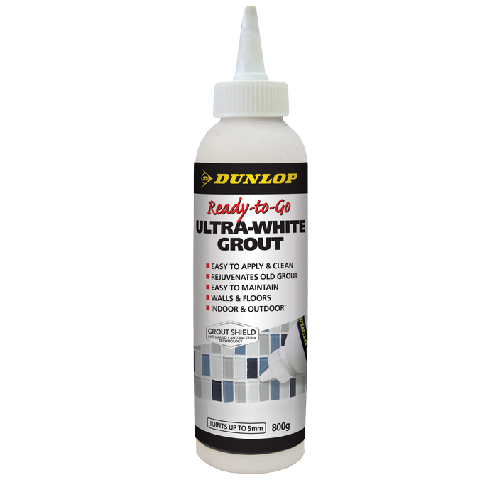 Dunlop 800g Ready-To-Go Coloured Grout - Ultra-White - Bunnings Australia