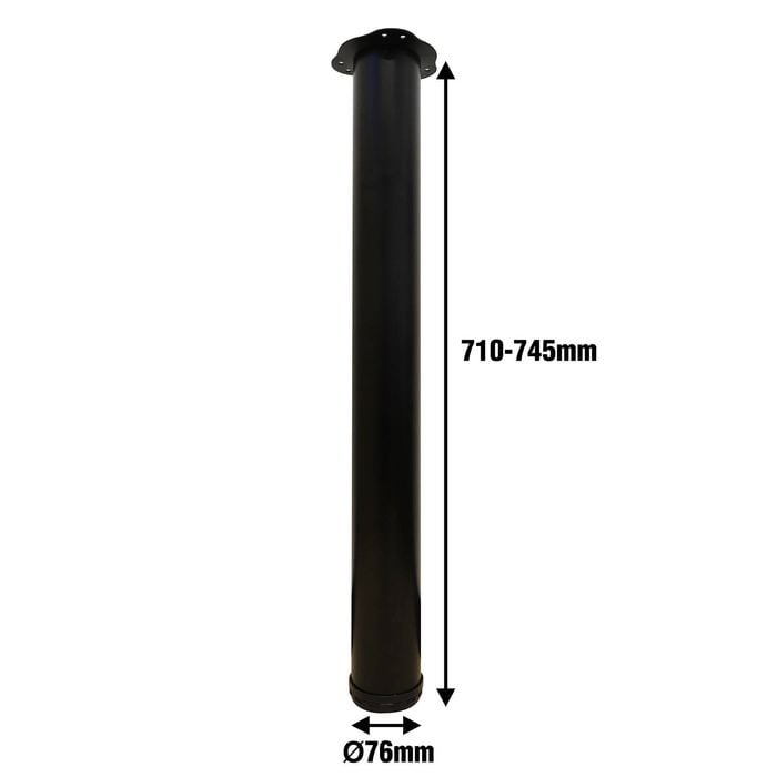 Adoored 76 x 710mm Black Round Adjustable Furniture Leg - Bunnings ...