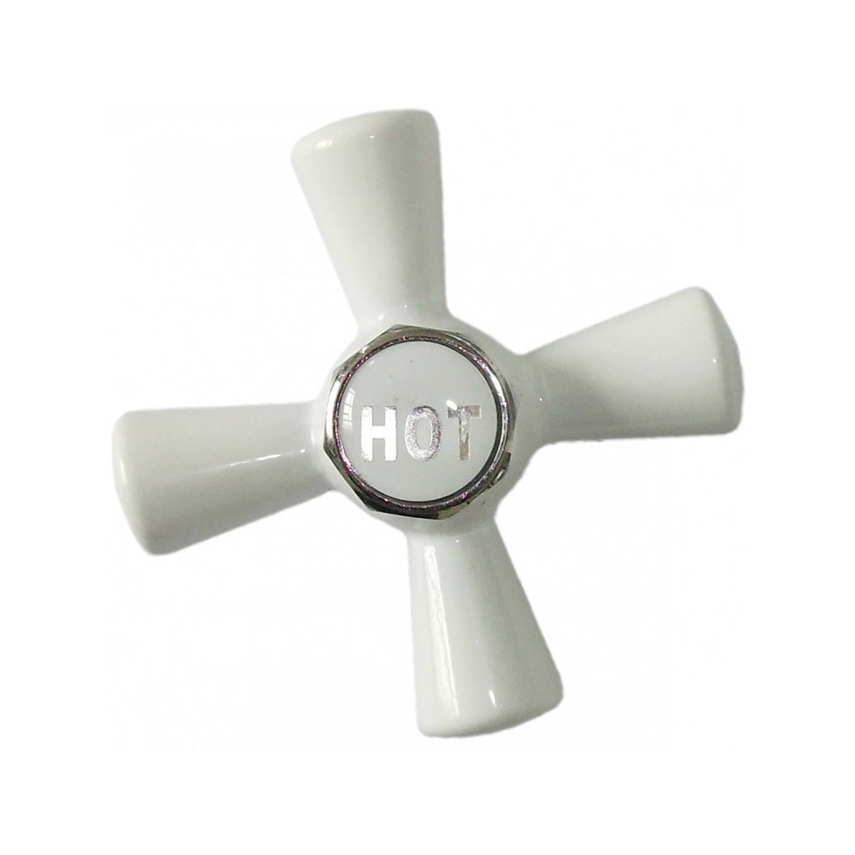 Shaw & Mason White Easy Clean Cross Tap Handle - Pair - Bunnings Australia