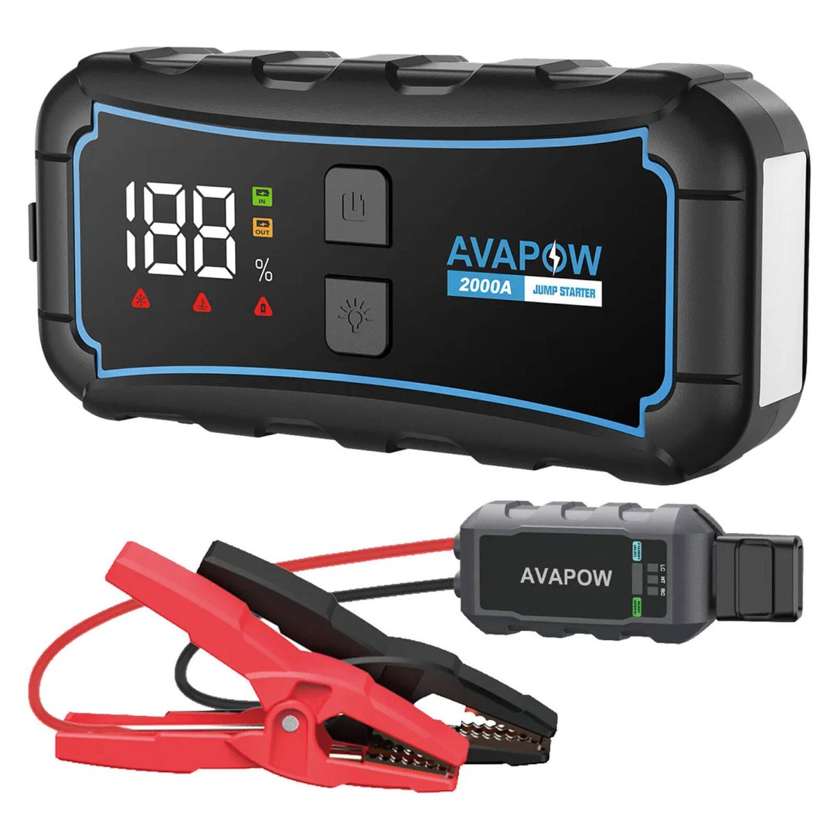 AVAPOW E5 Pro 2000A Portable Car Jump Starter 12000mAh Power Bank LED ...
