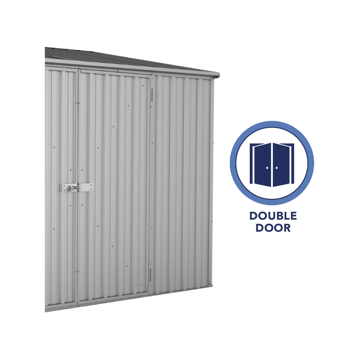 Absco Sheds 3.00 x 1.52 x 2.08m Zinc Double Door Garden Shed ...