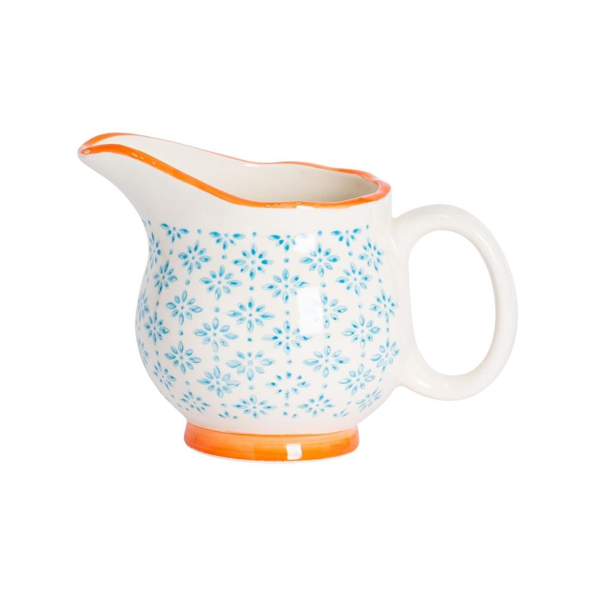 Nicola Spring 3 Piece Hand Printed Milk Jugs Set - Ceramic Porcelain ...