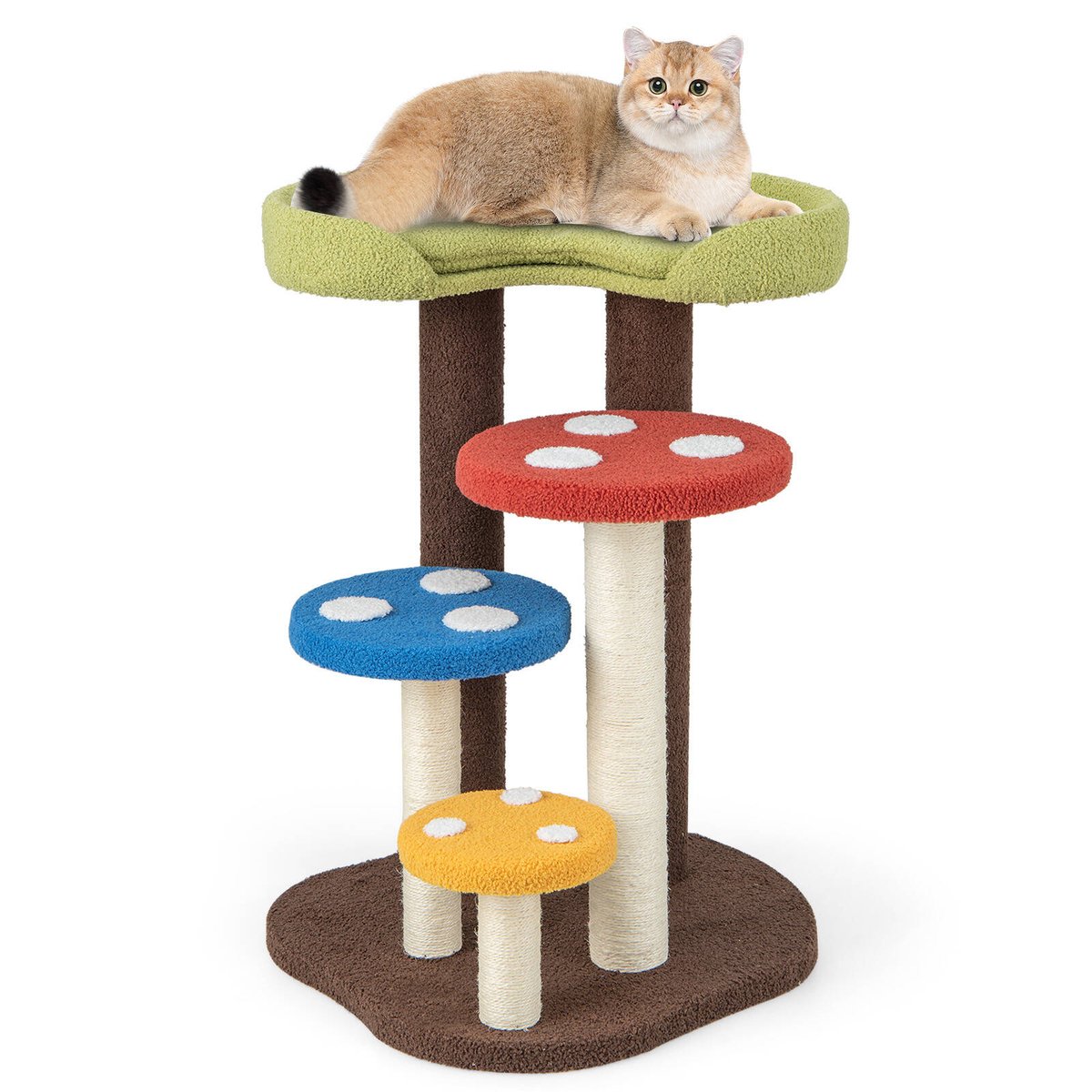 Costway 94cm Cat Tree Tower Activity Center w/Sisal Posts/Cushion ...