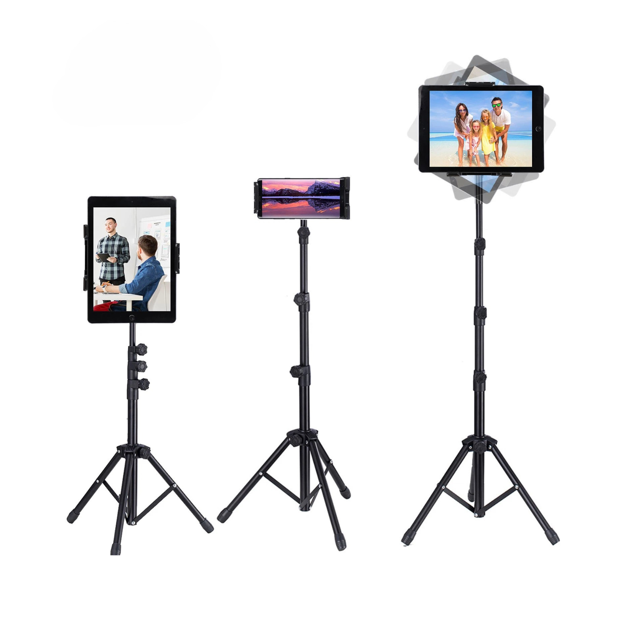 P&P Black Portable Adjustable Tripod Stand with 360° Swivel for Phones ...