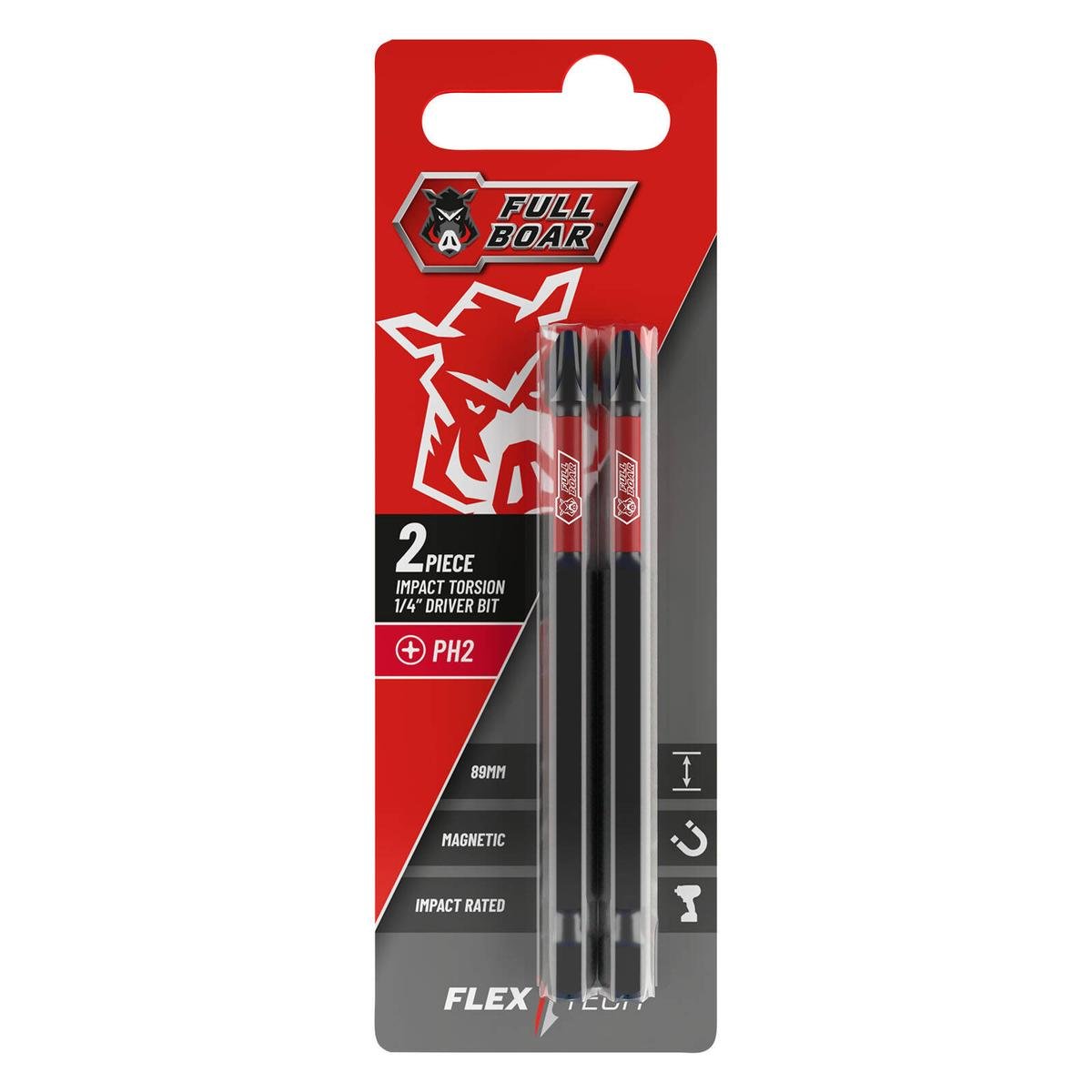 Full Boar PH2 x 89mm Impact Torsion Bit - 2 Pack - Bunnings Australia