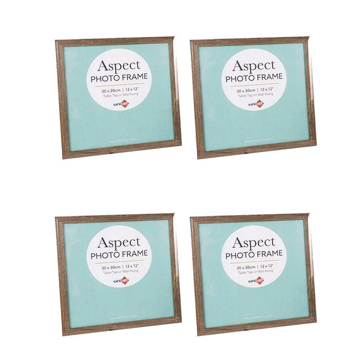 4PK Unigift Aspect 30x30cm MDF/Glass Picture Frame - Assorted ...
