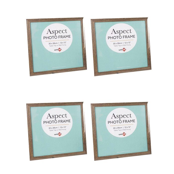 4PK Unigift Aspect 30x30cm MDF/Glass Picture Frame - Assorted ...