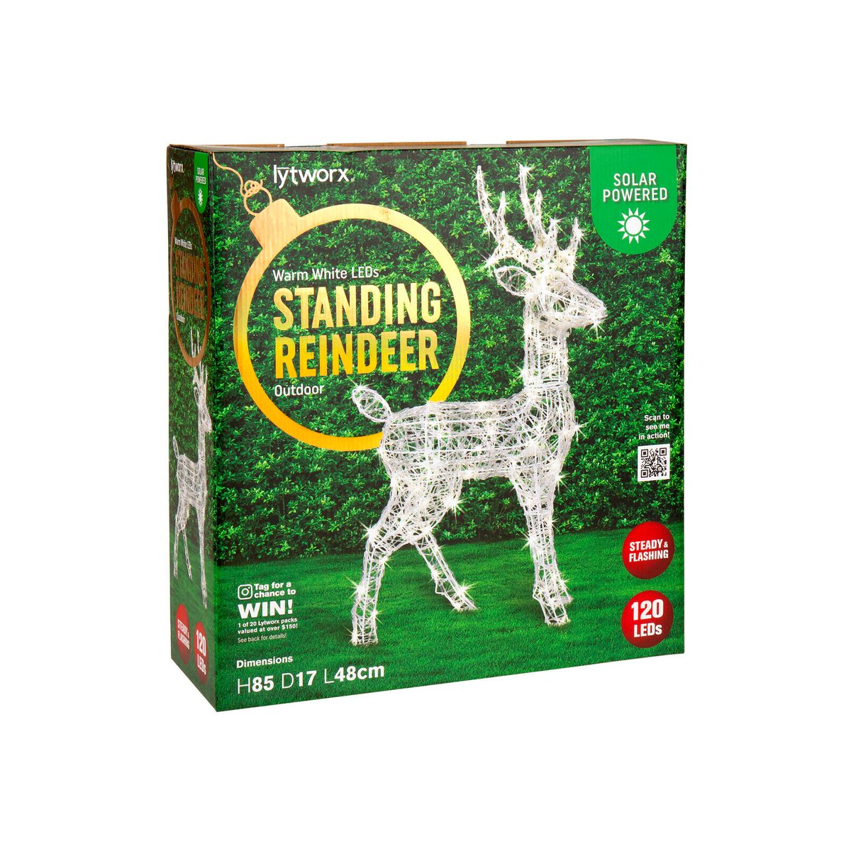 Lytworx Warm White Solar Standing Reindeer Statue - Bunnings Australia