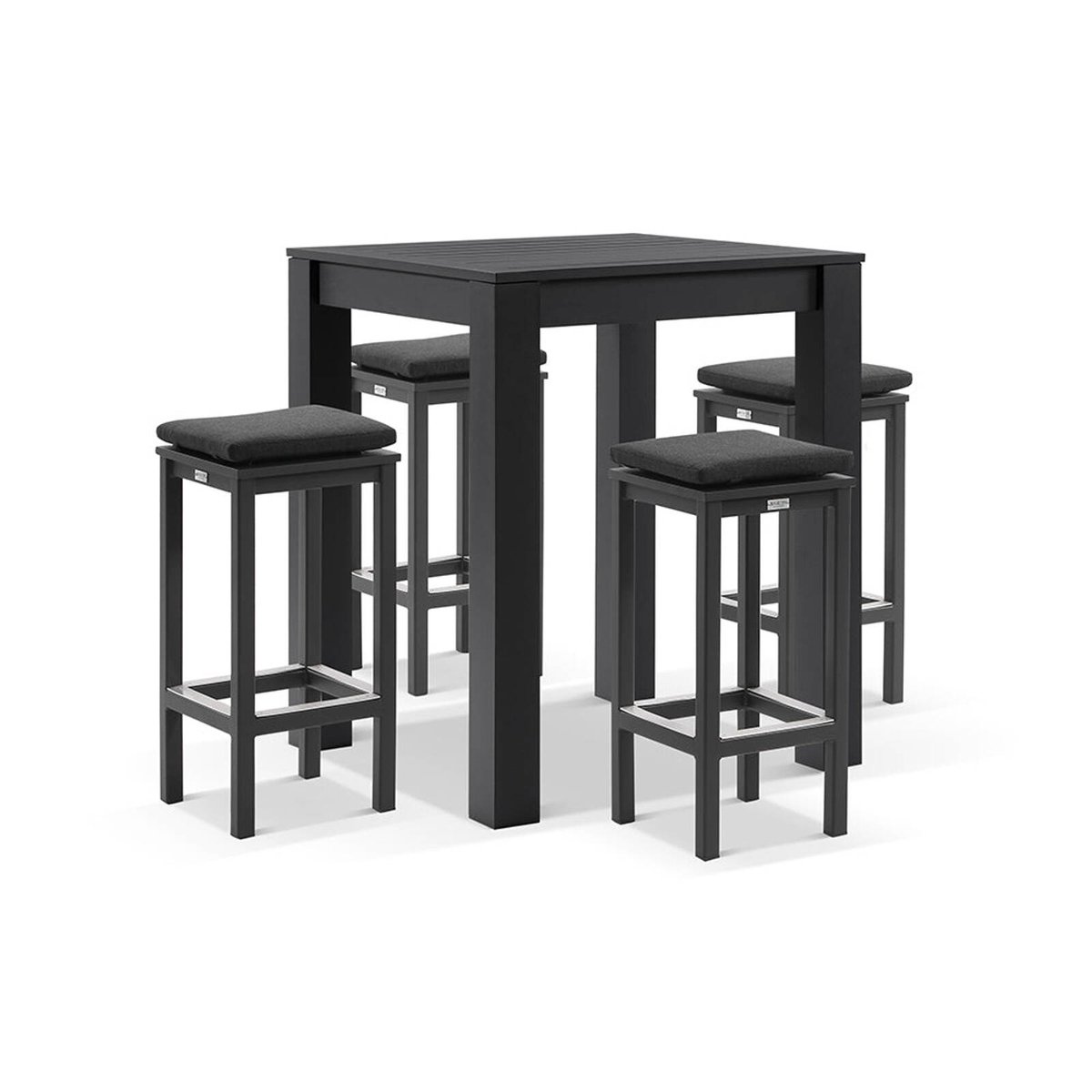 Santorini Outdoor Square Bar Table With 4 Avoca Bar Stools 4 Seats ...