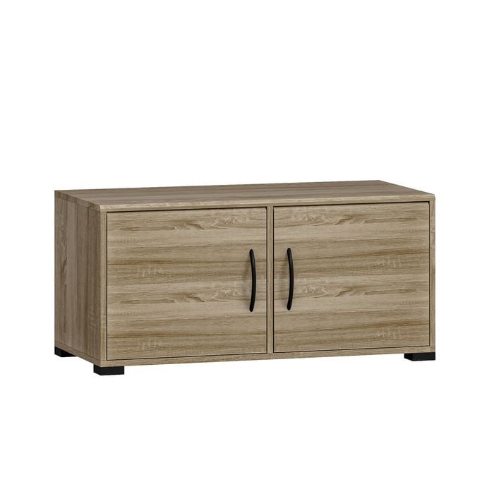 Practa Lowline TV Entertainment Unit Bundle 2 Doors - Oak - Bunnings ...