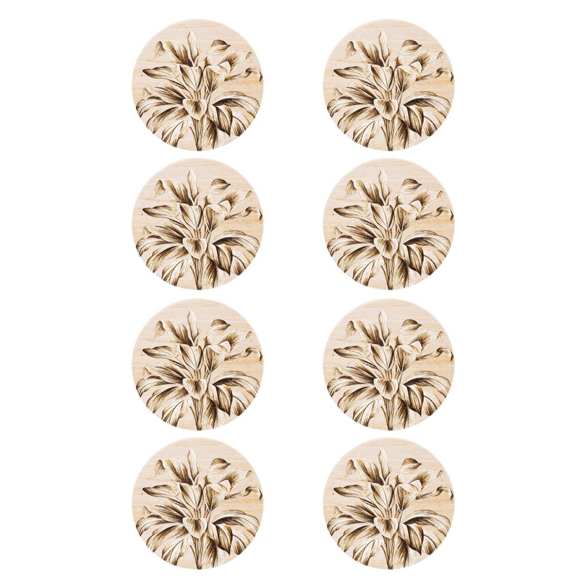 8PK Splosh Exotic Gold Fern 11cm Ceramic Coaster Drink Mat Round ...