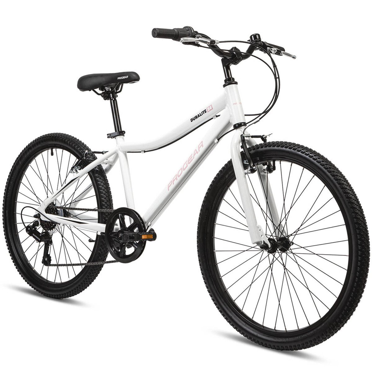 Progear DuraLite 24" Girls 7 Speed Bike - Pearl White - Bunnings Australia