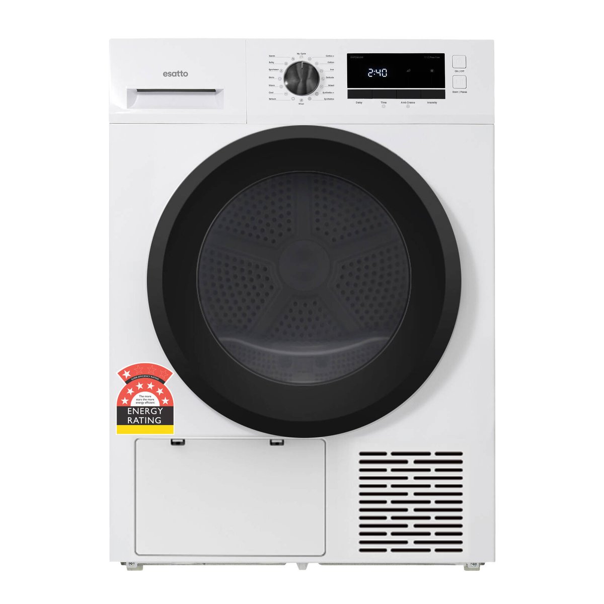 Esatto 8kg White Heat Pump Clothes Dryer - Bunnings Australia