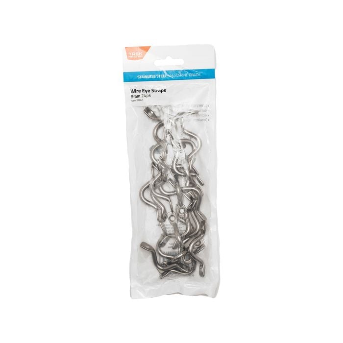 Taskmaster 5mm 316 Stainless Steel Wire Eye Strap - 24 Pack - Bunnings ...