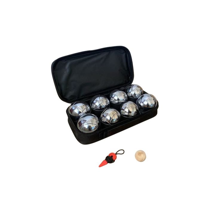 Deluxe 8 Metal Bowls Bocce/Petanque Silver Game Set - Bunnings Australia