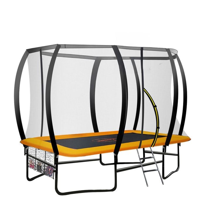 Kahuna 6 ft x 9 ft Rectangular Outdoor Trampoline with Basketball Set ...