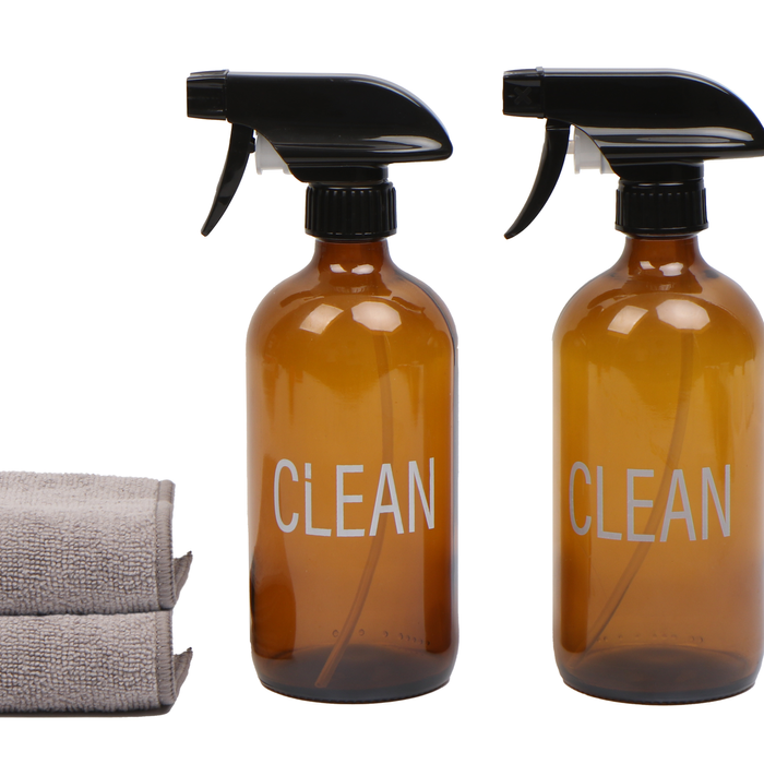 Practa Solutions Spray Cleaning Kit- 2 Piece Spray Bottles and 2 Piece ...
