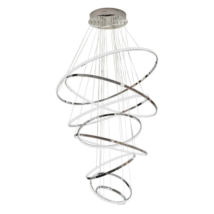 Vencha Crown 8 Ring LED Pendant Light - Chrome (5000K) - Bunnings Australia