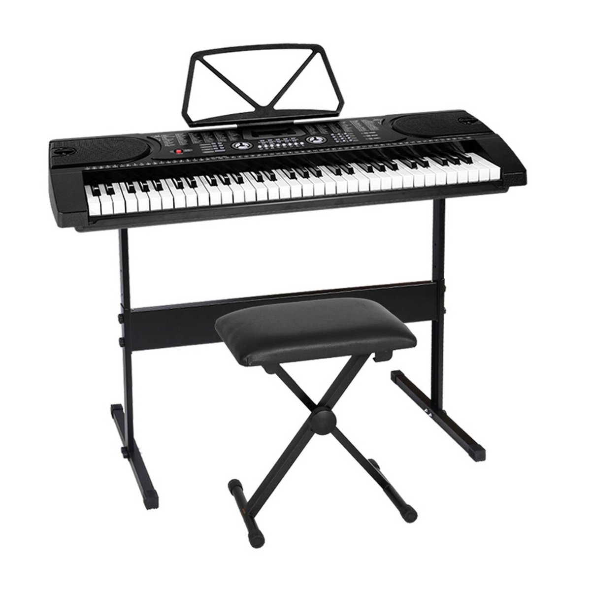 Alpha 61 Keys Electronic Piano Keyboard Digital Electric w/ Stand Stool ...