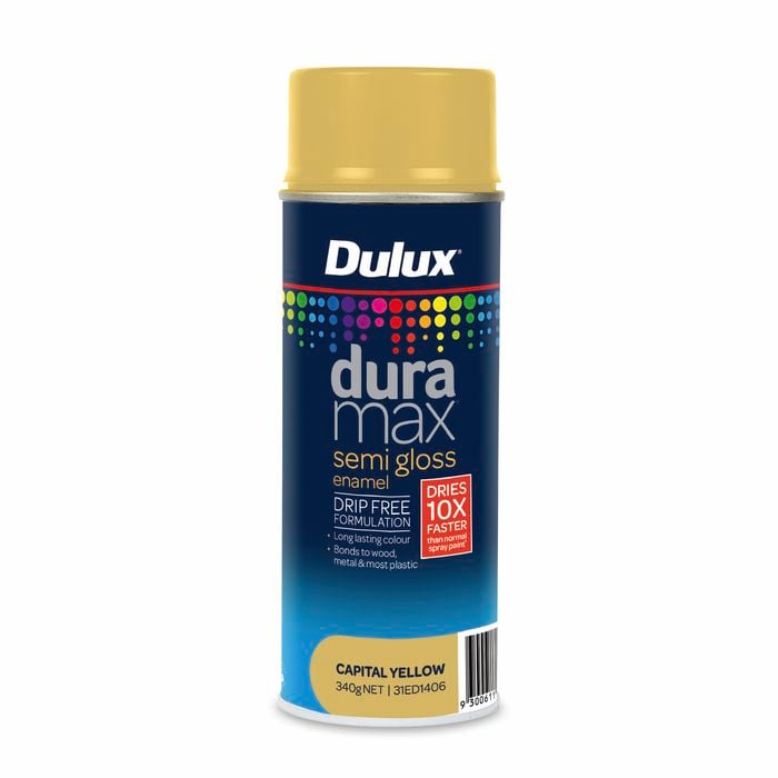 Dulux 340g Duramax Semi Gloss Capital Yellow Spray Paint - Bunnings ...