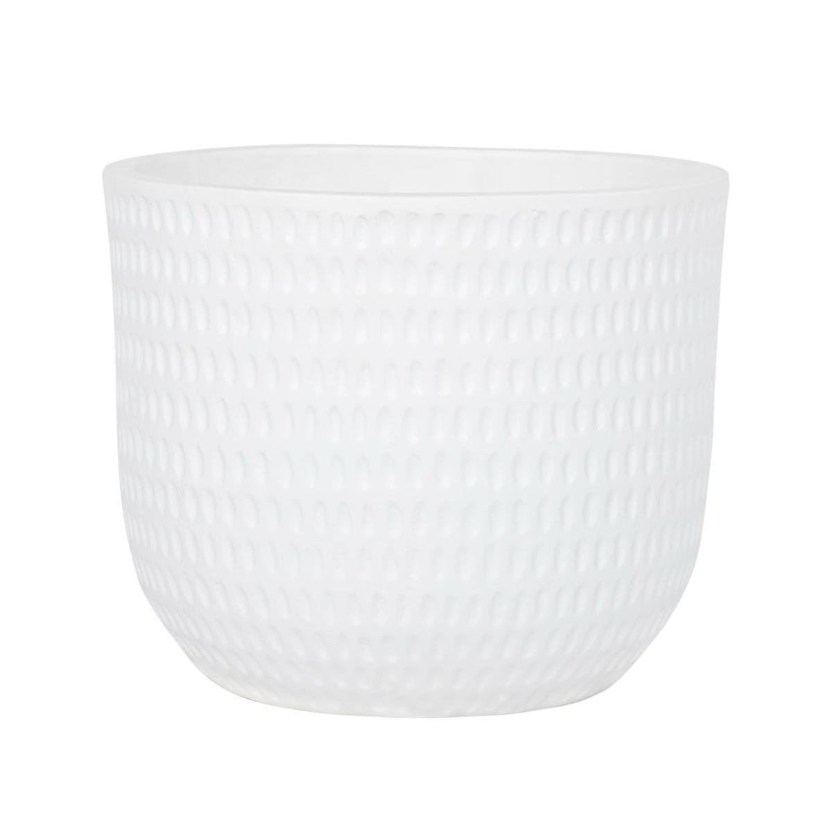 260 x 310mm Extra Large White Round Dotty Ceramic Pot - Bunnings Australia