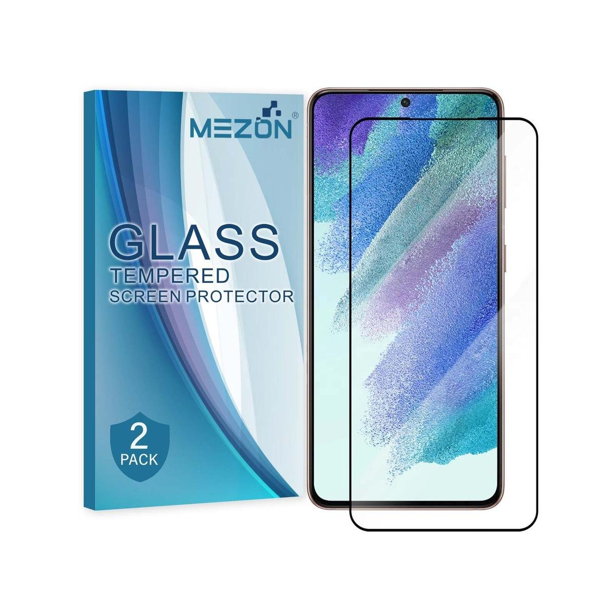 2 Pack MEZON Samsung Galaxy S22+ 5G Full Cover Tempered Glass Screen ...