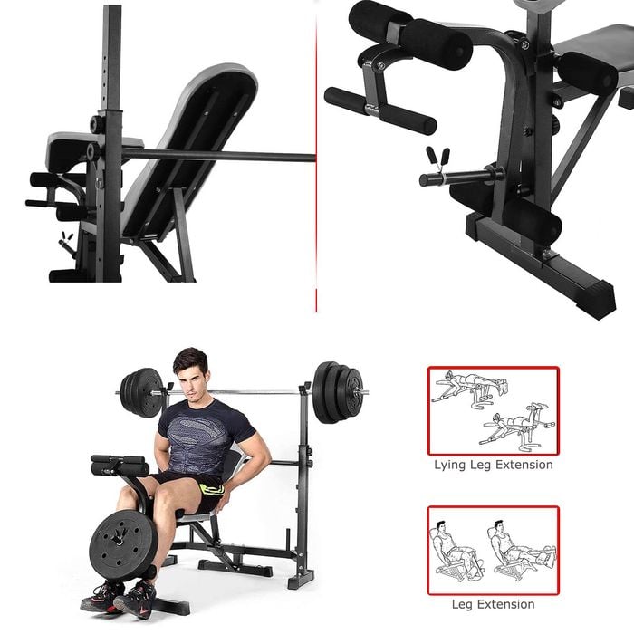 Adjustable Multi-function Weight Bench Press - Squat Rack Fitness Home Gym - Bunnings Australia
