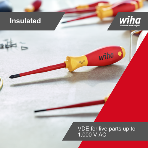 Wiha 12 Piece Softfinish Screwdriver Slimfix Set Insulated Electric VDE ...